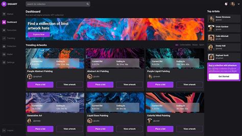 responsive nft dashboard with tailwind css