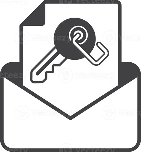 Envelope And Key Illustration In Minimal Style 20005941 Png