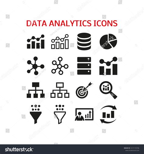 흰색 배경에 데이터 분석 아이콘이 설정되어 스톡 벡터 로열티 프리 1917172736 Shutterstock