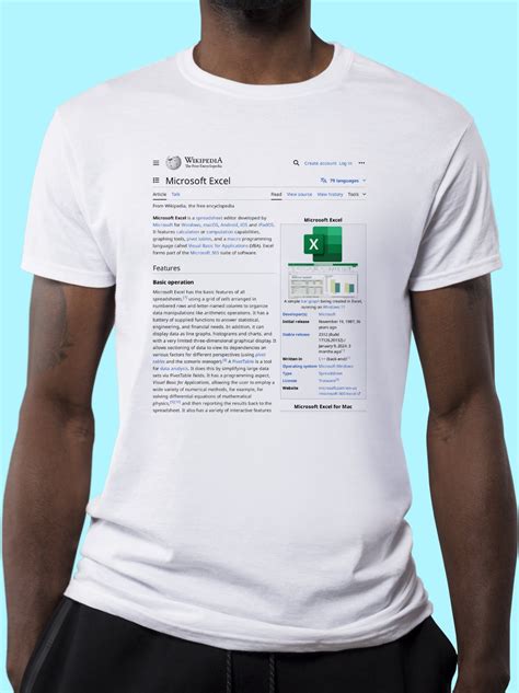 Microsoft Excel Wikipedia T Shirt