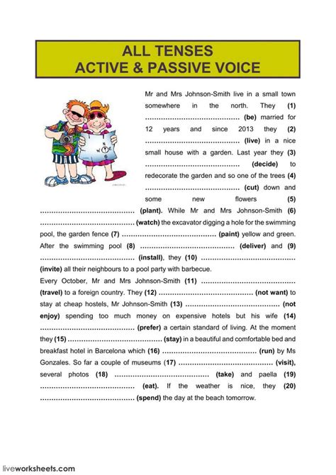 All Tenses Active Passive Voice Interactive Worksheet Active