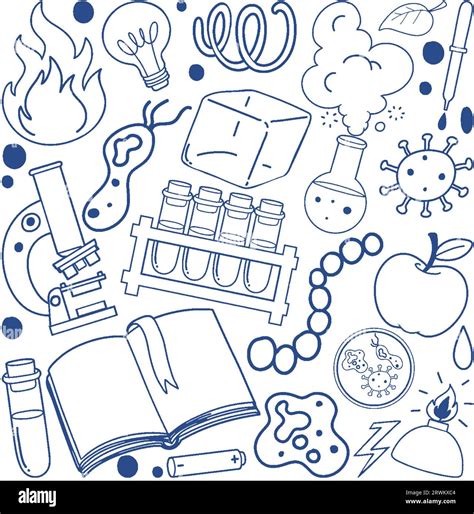 Science Objects And Icons Seamless Pattern Illustration Stock Vector