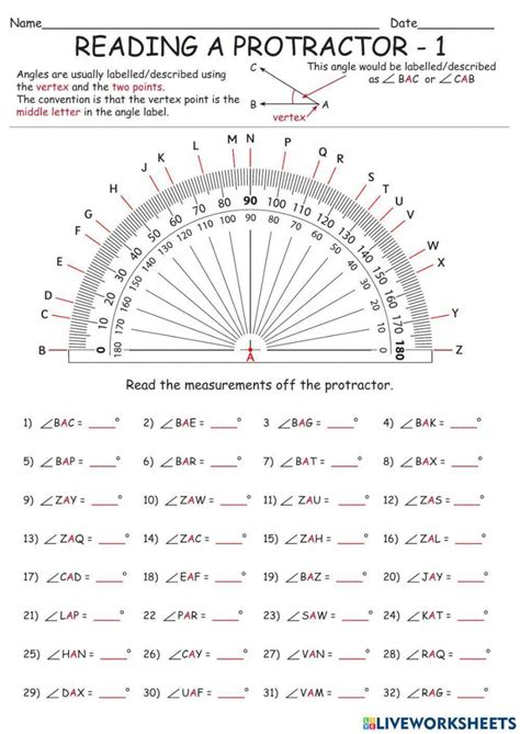 Reading A Protractor Worksheet Printable Pdf Template Reading A Protractor Worksheet Printable Pdf Template