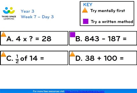 Free 150 Mental Maths Questions And Answers For Year 3 To Year 6