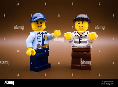 Policeman On Duty Just Caught A Thief Stock Photo Alamy