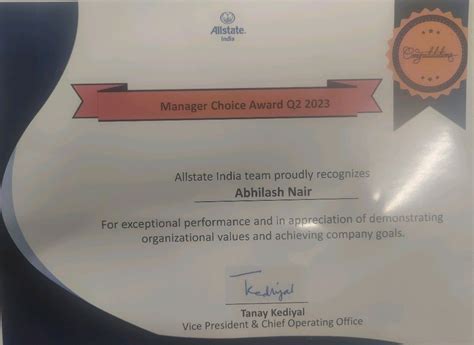 Abhilash Nair On Linkedin Recognition Acts As A Catalyst For Future