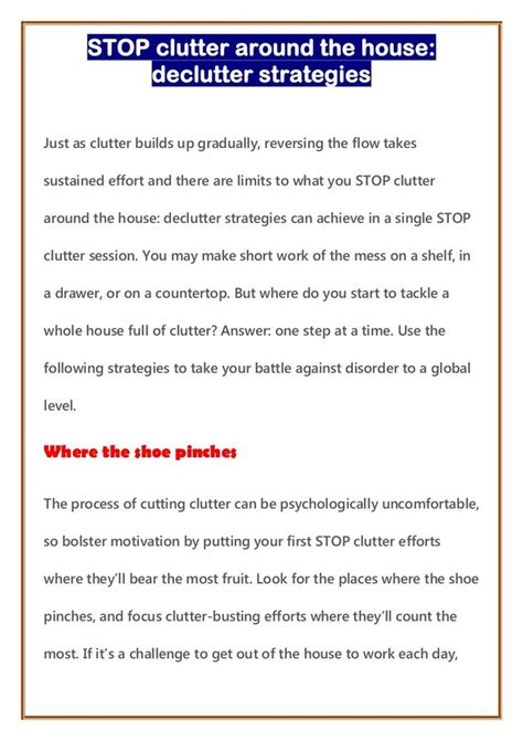 Declutter Strategies By Nadine Taylor Via Slideshare Declutter