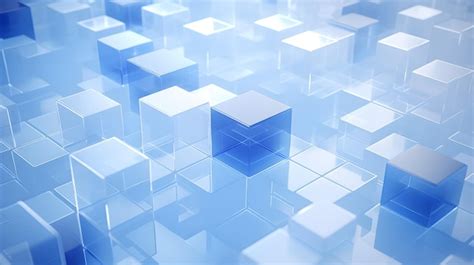 Premium Photo Blue Acrylic Cube And White Translucent Cube Background