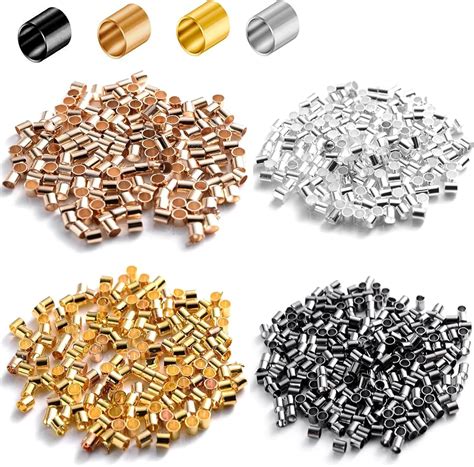 Kazetec Crimping Beads For Jewelry Making 2x2 Mm Crimp