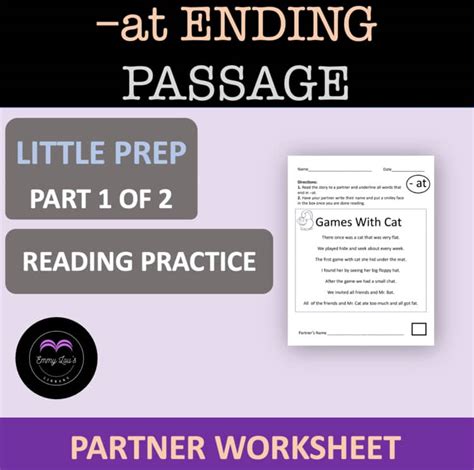 Cvc At Ending Passage Partner Work Printable Poem Rhyming Tpt