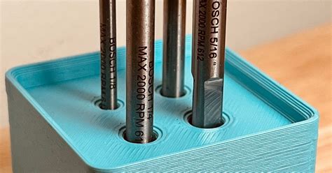 Gridfinity Holder For 4pc Bosch Glass And Tile Bits 1x1 By Fergusnoble Download Free Stl Model