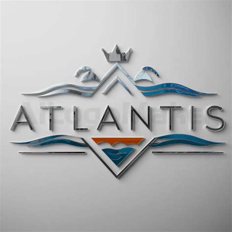 Logo Design For Atlantis Minimalistic Beach Crown Symbol On Clear