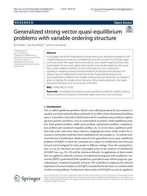 Pdf Generalized Strong Vector Quasi Equilibrium Problems With