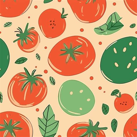 Premium Vector Seamless Colorful Tomato Pattern
