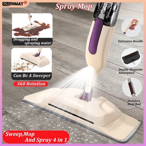 Spray Mop With Sprayer 360° Rotatable Portable Water Spray Mop Floor