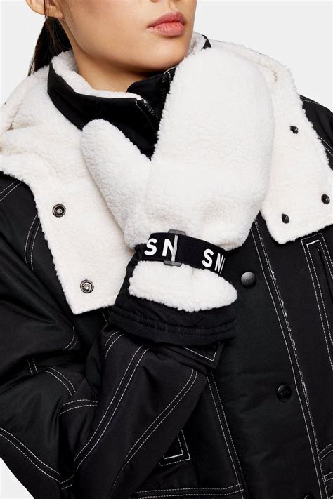 Top Shop Borg Mitten Ski Gloves By Topshop Sno