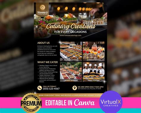 Catering Service Flyer Catering Business Flyer Event Editable Food