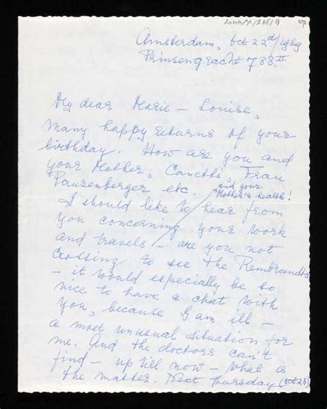 Letter From Suzanne Van Thijn Amsterdam‘ Suzanne Van Thijn Recipient