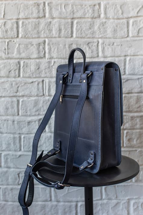Black Leather Backpack Women Small Backpack Purse Minimalist Etsy