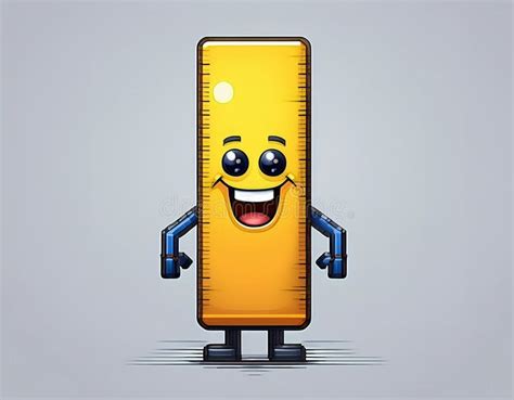 Pixel Art Ruler Mascot With Arms And Legs Stock Illustration