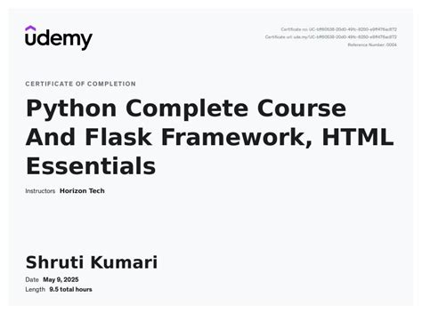 Python Flask Webdevelopment Html Udemy Lifelonglearning Shruti