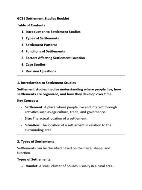 Geography Summary Notes 3 Pdf Village Urbanization