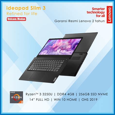 Jual Lenovo Ideapad Slim 3 AMD Ryzen 3 3250U DDR4 4GB 256 SSD NVME Shopee Indonesia