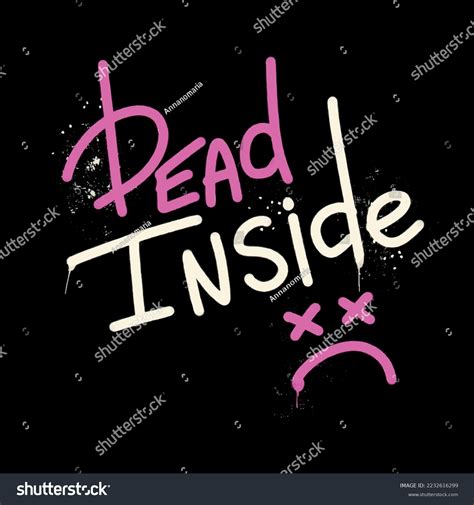 Y2k Graffiti Emo Slogan Dead Inside Stock Vector Royalty Free