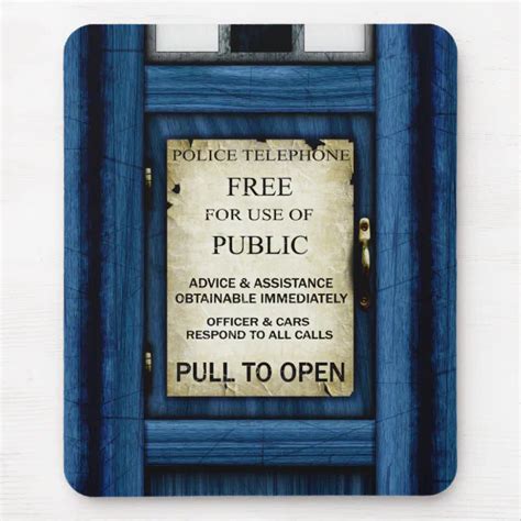 British Police Public Call Box Sign Mousepad Zazzle