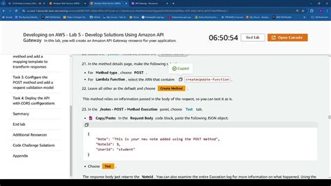 Developing On Awslab 5 Develop Solutions Using Amazon Api Gateway Youtube