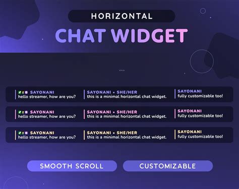 Horizontal Scrolling Chat Widget Customizable Minimal Smooth Etsy