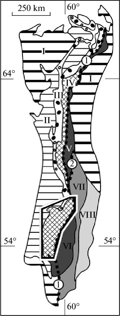 Sketch Map Of The Urals And The Position Of Bashh Kirian Anticlinorium