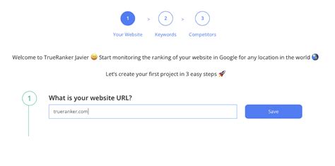 Trueranker Create Your First Project