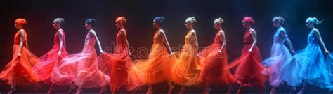 Designer Fashion Show With Models Strutting Down The Runway Stock Image