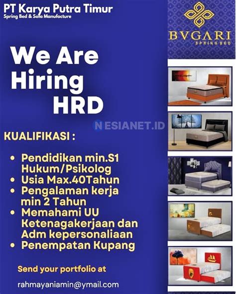 Loker Hrd Di Pt Karya Putra Timur Kupang Ntt Nesianet