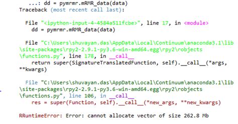 calling r s mrmre from python using rpy2 update stack overflow