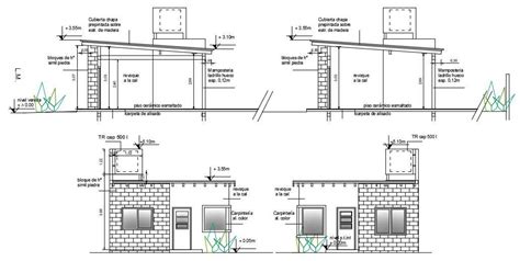 House Design Architecture Elevation And Section CAD Drawing Cadbull