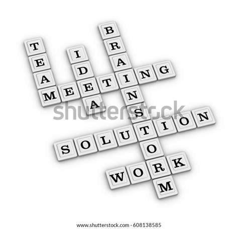 Teamwork Problem Solving Crossword Puzzle 3d Stock Illustration