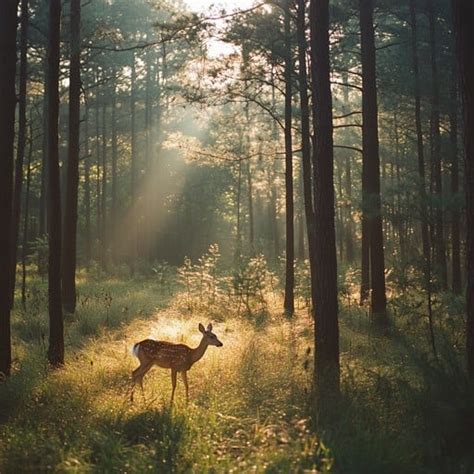 Free Deer In Forest Image Deer Forest Sunlight Download At Stockcake