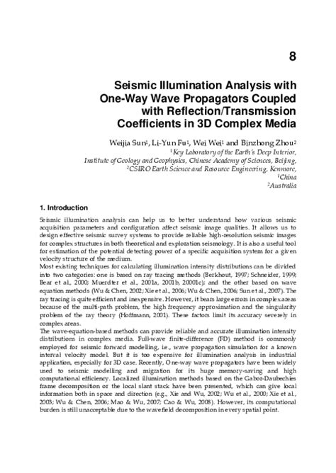 Pdf Seismic Illumination Analysis With One Way Wave Propagators