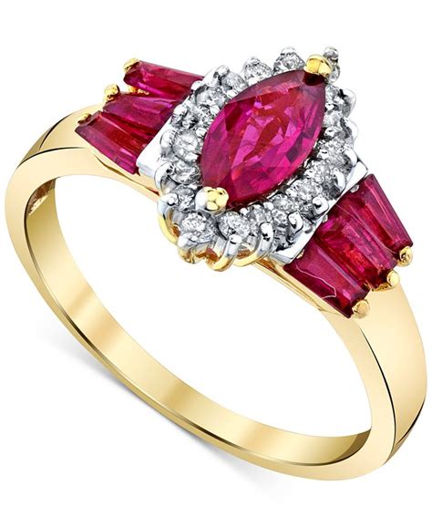 Macys Ruby 1 12 Ct Tw And Diamond 15 Ct Tw Ring In 14k Gold