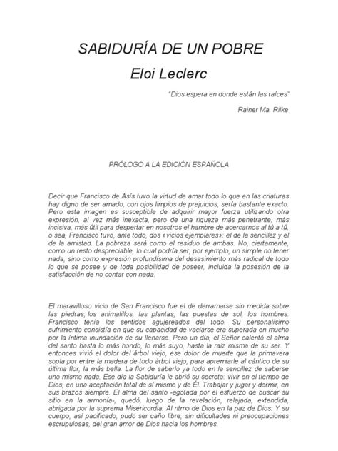 0 0 SabidurÍa De Un Pobre Eloi Leclerc Introducción Y Prefacio