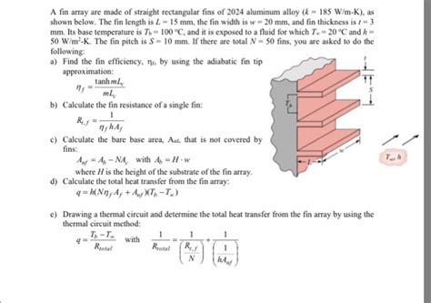Solved A Fin Array Are Made Of Straight Rectangular Fins Of