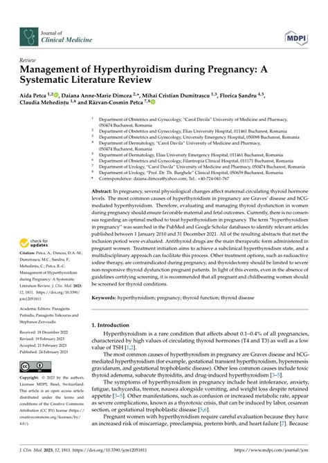 Pdf Management Of Hyperthyroidism During Pregnancy A Systematic Literature Review