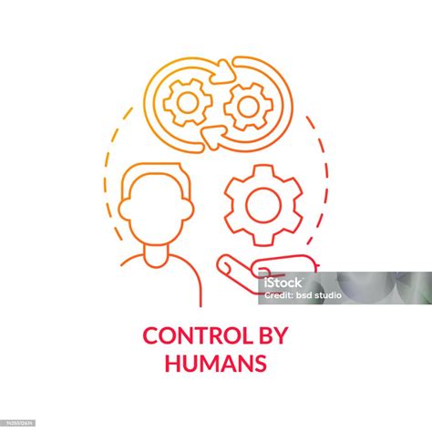 Control By Humans Red Gradient Concept Icon Stock Illustration