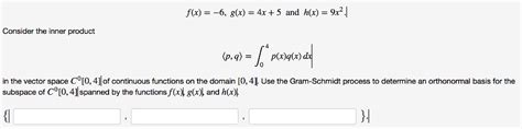 Solved In The Vector Space C0 04 Of Continuous Functions