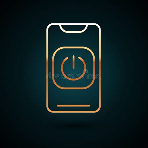 Gold Line Turn Off Robot From Phone Icon Isolated On Dark Blue Background Vector Stock