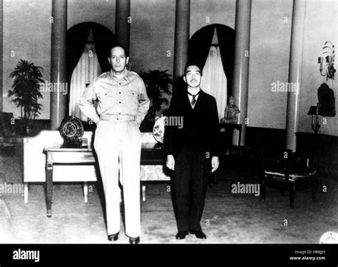 Japanese Emperor Hirohito Douglas Macarthur September 1945 Stock