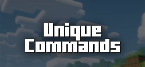 Unique Commands For Minecraft 1206