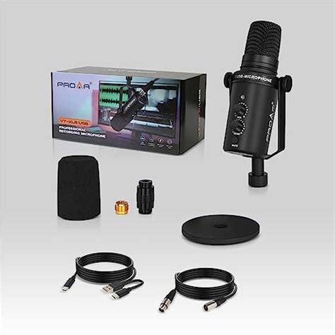 Proar Xlr Usb Dynamic Microphone Pc Computer Microphone For Podcasting Vocal Recording Live